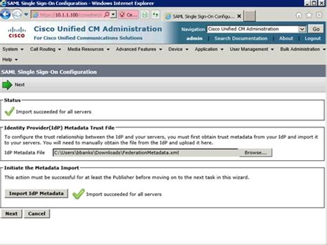 Configure SAML SSO On Cisco Unified Communications Manager With ADFS 3 0 Cisco