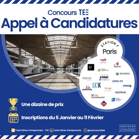 Appel à Candidatures Concours Total EDHEC Entreprendre 2024 French