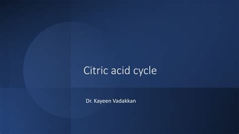 Citric Acid Cycle Ppt