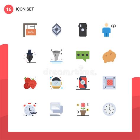Universal Icon Symbols Group Of 16 Modern Flat Colors Of Human Body Layer Avatar Back Side