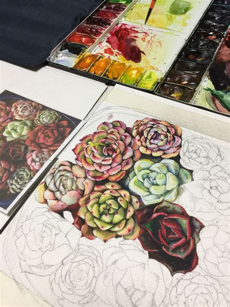 다육그림 수채화 Office Supplies