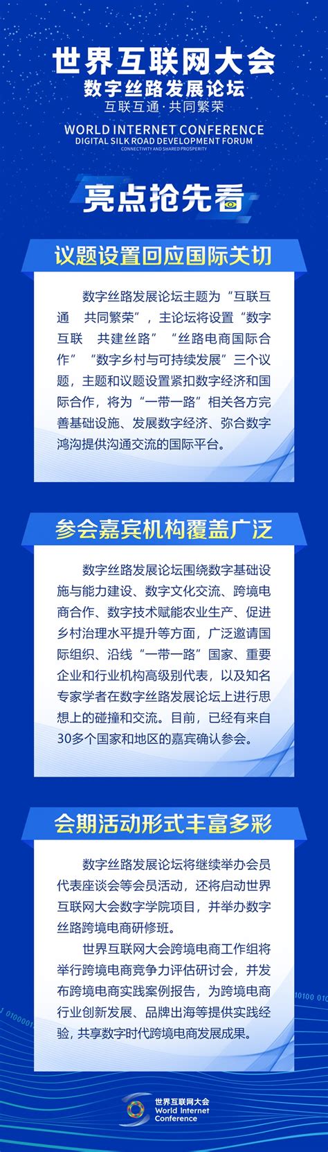 亮点抢先看！世界互联网大会数字丝路发展论坛即将举行世界互联网大会