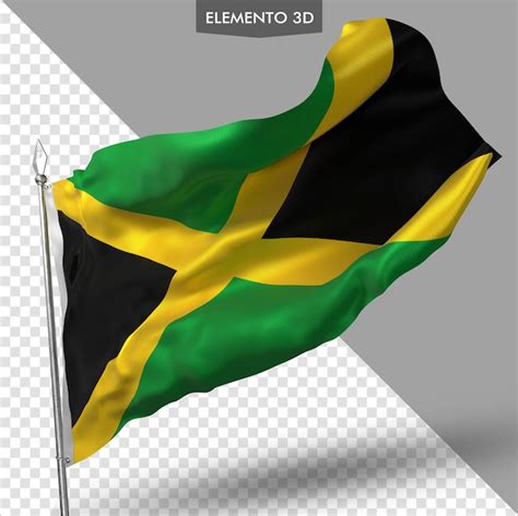 Premium PSD Flag Of Jamaica Premium 3d Render