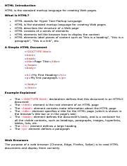 Understanding Html Basics Elements Structure Examples Course Hero