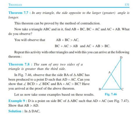 Triangles 131 Theorem 77 In Any Triangle The Side Opposite To The Lar