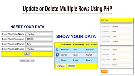 Update Or Delete Multiple Rows Using Php Myprograming
