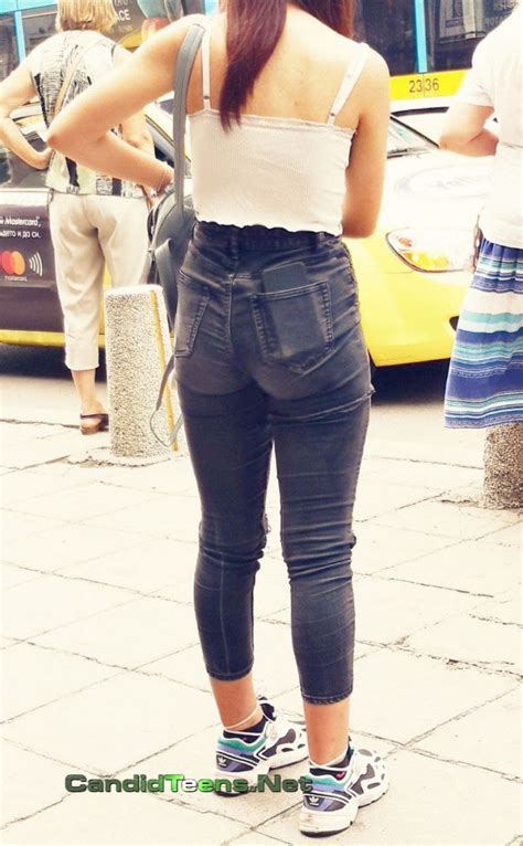 Tight Ass Black Jeans Teen Check Candid Teens