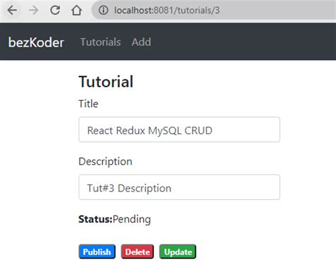 React Redux & MySQL: CRUD example with Node.js Express - BezKoder