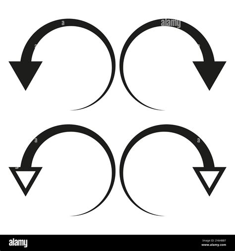 Curved Arrow Icons Circular Arrow Symbols Directional Curved Shapes