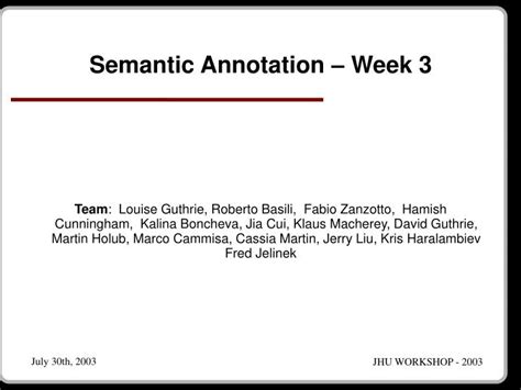 PPT Semantic Annotation Week 3 PowerPoint Presentation Free