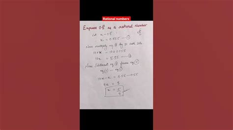 Express Decimal As A Rational Number 💥 Youtube