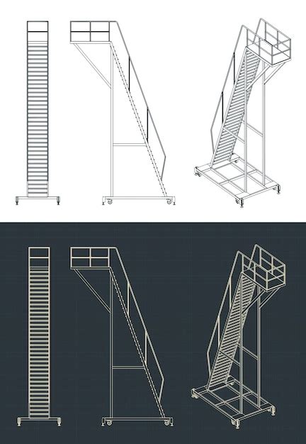 Premium Vector Mobile Work Platform Blueprints