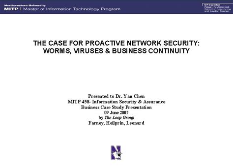 The Case For Proactive Network Security Worms Viruses