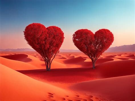 Premium Ai Image Two Trees In Shape Of Heart