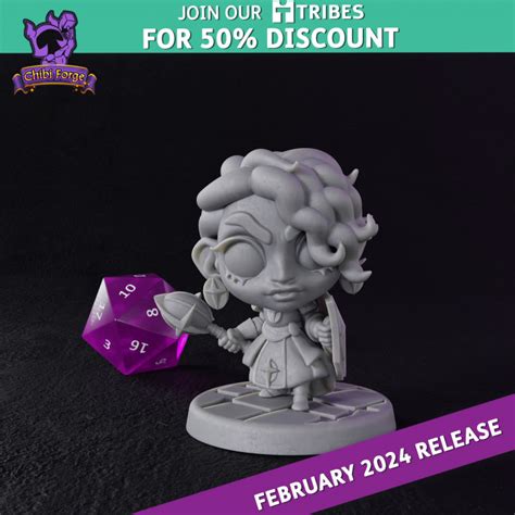 3d Printable Female Human Paladin Chibi Forge By Titan Forge Miniatures
