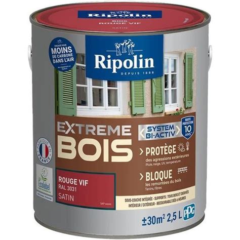 Ripolin Protection Extreme Bois Rouge Vif Ral 30 Satin 25 L