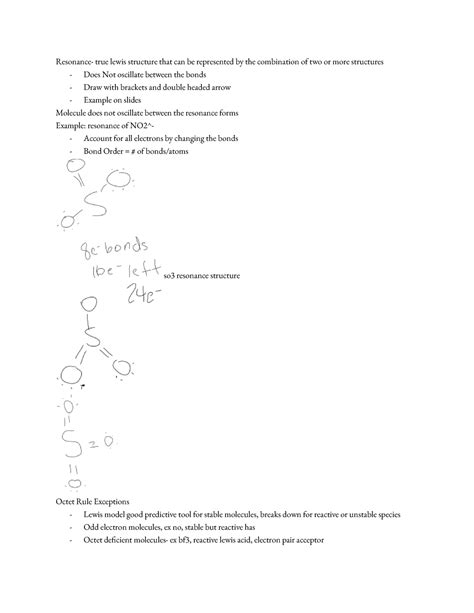 Chem Notes Resonance Structure Resonance True Lewis Structure That