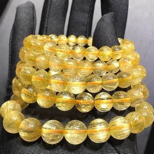 隆闻 发晶手串天然巴西老矿金发晶手链 男女钛晶满密顺发晶黄发晶 阿里巴巴