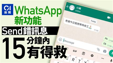 Whatsapp推新功能15分鐘內可編輯已發送訊息 網紅影片示範用法