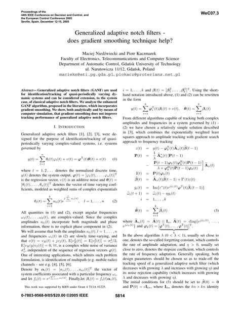 Pdf Generalized Adaptive Notch Filters Does Gradient Smoothing
