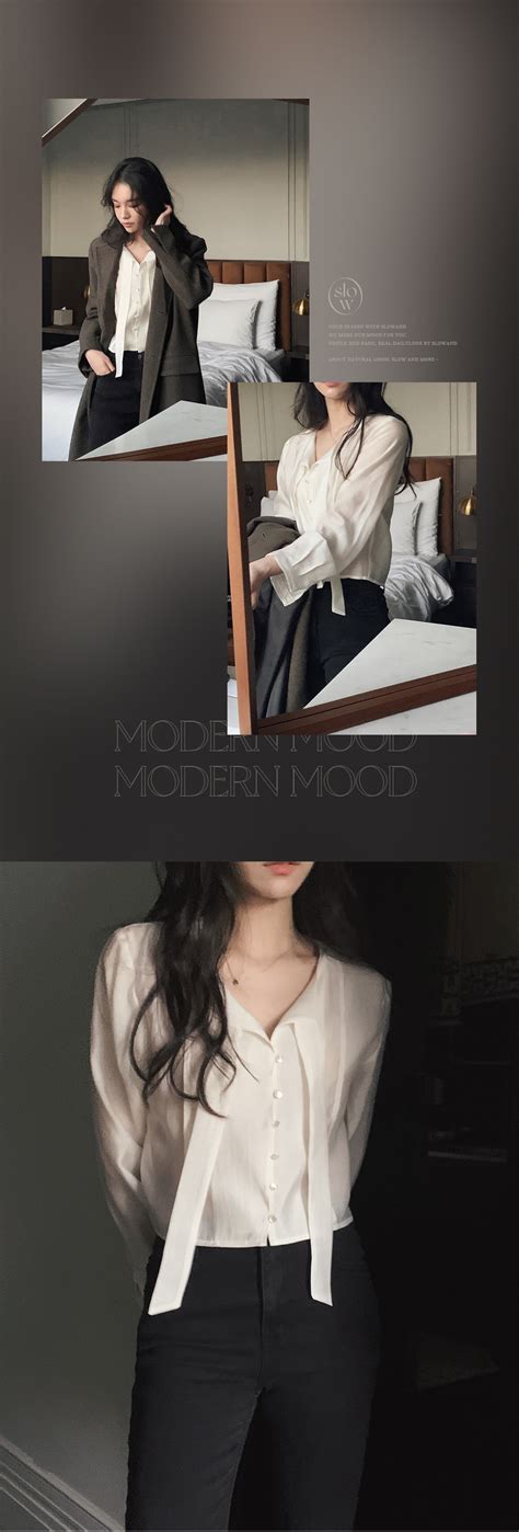 [뉴컬러추가] 글로시 타이블라우스 3 Color 슬로우앤드