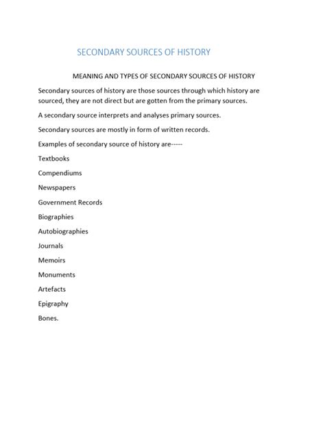 4498 Secondary Sources Of History Pdf