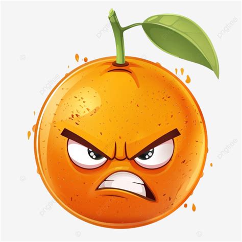 Orange Fruit Cartoon With Angry Expression Cartoon Mascot Character