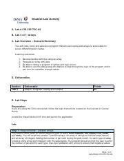 Week Lab Overview Pdf Student Lab Activity A Lab Cis Cis C A B Lab Of Arrays C
