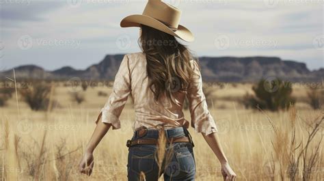 Country Charm Captivating Cowgirl Adorned In Western Wear Wearing