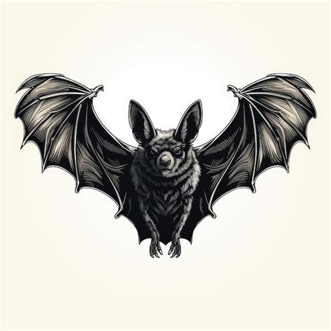 白い背景の黒いコウモリのシンプルなシルエット描画 ヴェコールコウモリのロゴタトゥー ハロウィン プレミアムベクター