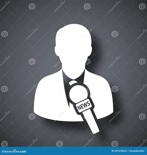 Icono De Reportero De Noticias Vectoriales Ilustración del Vector Ilustración de reportaje
