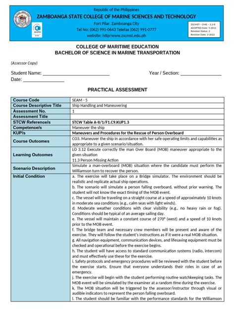 Practical Assessment Assessor Copy Example Pdf