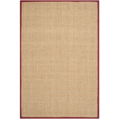 Safavieh Natural Fiber Beige Red 5 Ft X 8 Ft Area Rug NF114D 5 The