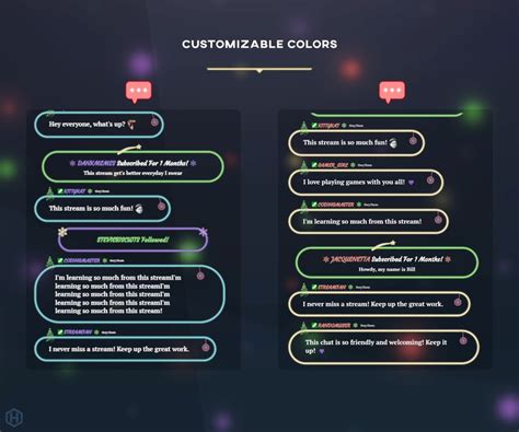 Neon Christmas Chat Widget With Alerts Fully Customizable Custom Chat