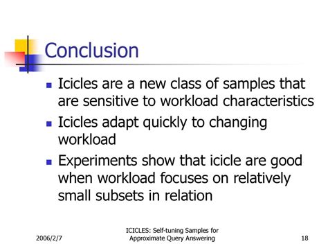 Anthony Okorodudu CSE ICICLES Self Tuning Samples For Approximate