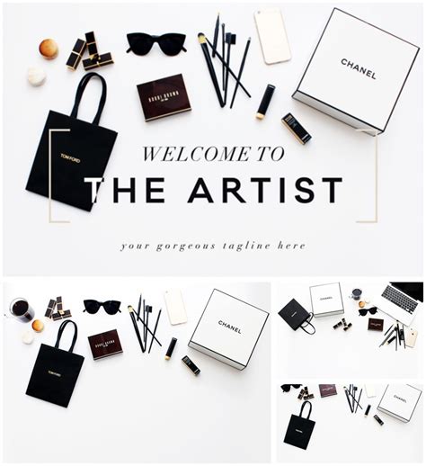 Makeup Header Mockup Set Free Download