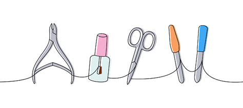 매니큐어 및 페디큐어 도구 한 줄 컬러 연속 그리기 매니큐어 네일 파일 네일 집게 큐티클 가위 연속 한 줄 그림 가위에 대한