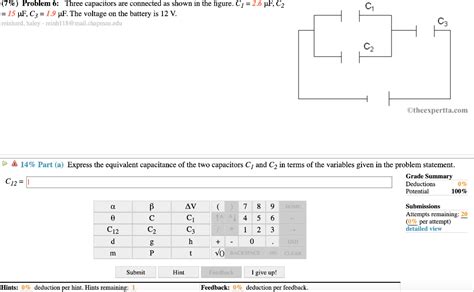 Solved Problem Three Capacitors Are Connected As Chegg Com