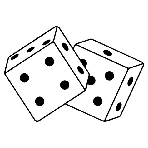 Dice Cubes Vector Illustration Outline Icon Isolated On White
