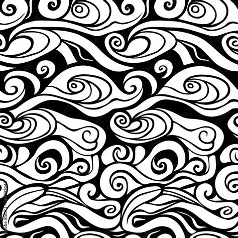 Waves And Curls Seamless Pattern Pattern Swatches Included For Illustrator User Pattern