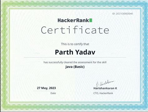 Parth Yadav On Linkedin Hackerrank