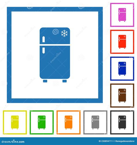 Refrigerador Con Iconos Fijos Fijos Y Congeladores Ilustración del Vector Ilustración de