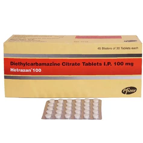 Diethylcarbamazine Hetrazan 100mg Tab For Personal Packaging Type