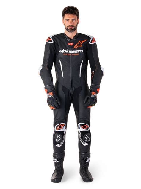Gp R7 1pc Leather Suit Black Racingsport Suits Alpinestars