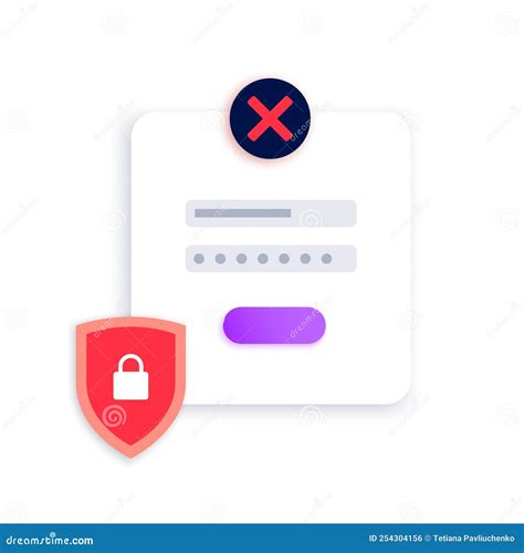 wrong password concept stock vector illustration of denied 254304156