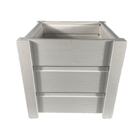 Ящик садовий декоративний для квітів з натурального дерева 26х26х27 см Білий Jdt 0847232