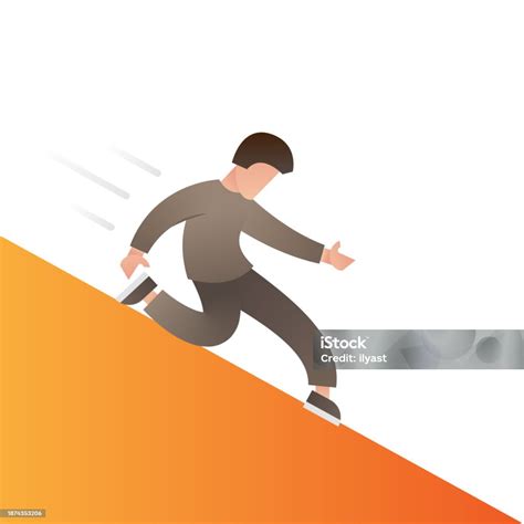 Vector Character Sliding Down Stock Illustration Download Image Now