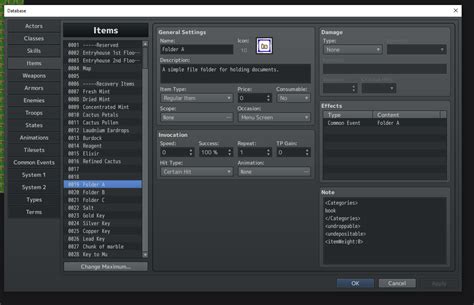 DM Item Categories MZ RPG Maker Forums
