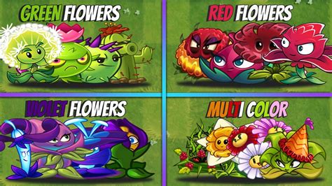 4 Flowers Team Red Green Violet Multi Color Plants Battlez Who