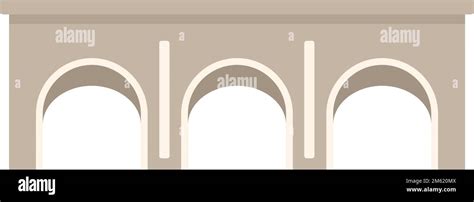 Stone Bridge Icon Flat Vector River Arch Water Stone Bridge Isolated
